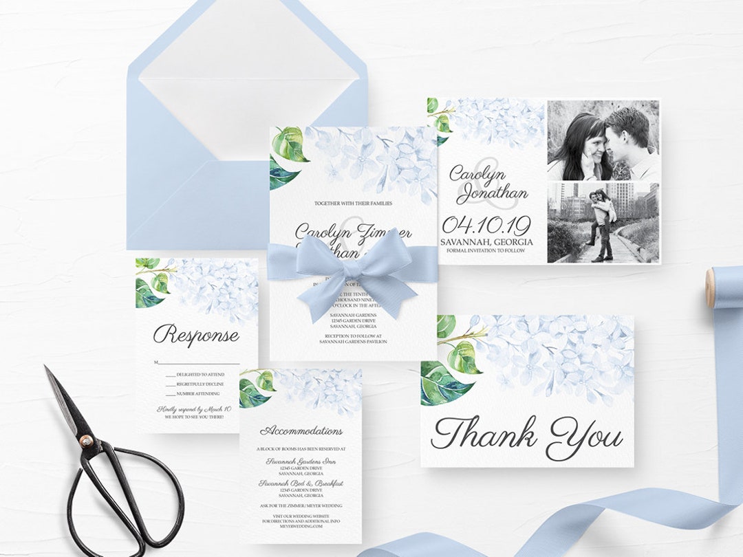 Hydrangea Wedding Invite Hydrangea Wedding Invitation Suite - Etsy