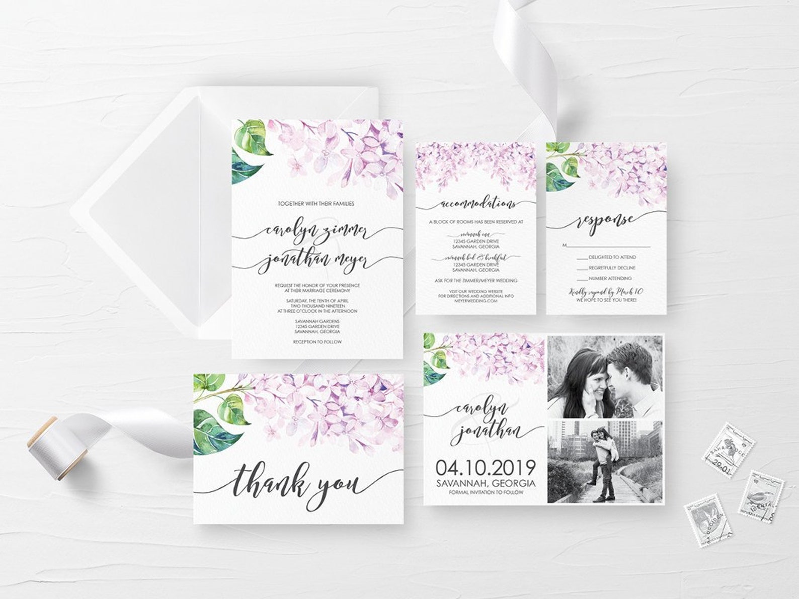 Floral Wedding Invitation Printable Wedding Invitation With | Etsy