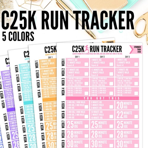 C25K Running Tracker Printable Fitness Planner Printable - Etsy
