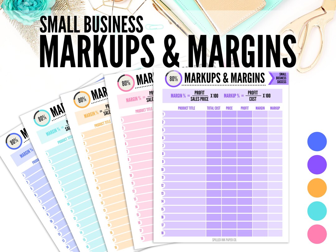 Small Business Markups & Margins | Business Worksheet | Entrepreneurship Printable | Girl Boss ...