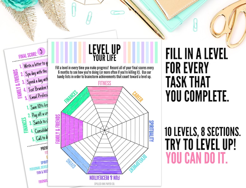 Level 10 Life Printable | Printable Level up Your Life | Fitness ...