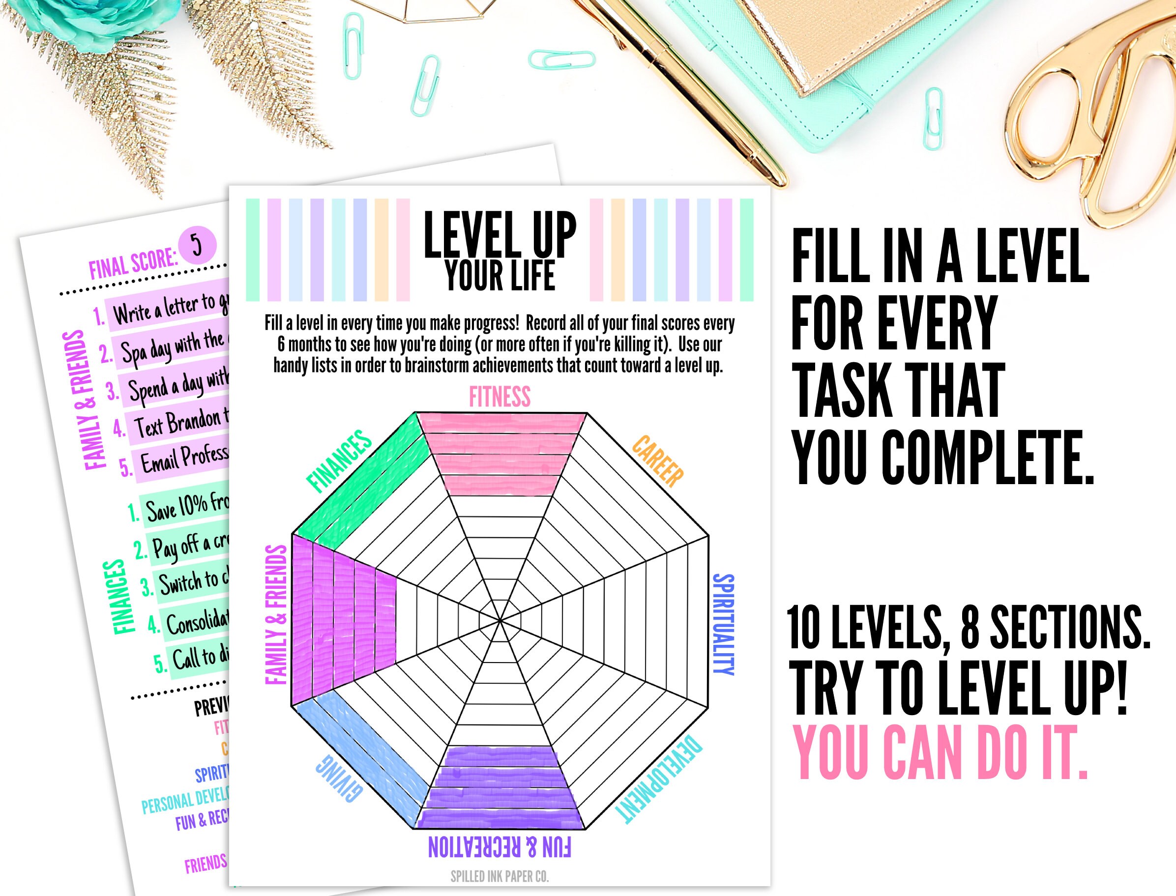 Level 10 Life Printable | Printable Level up Your Life | Fitness ...