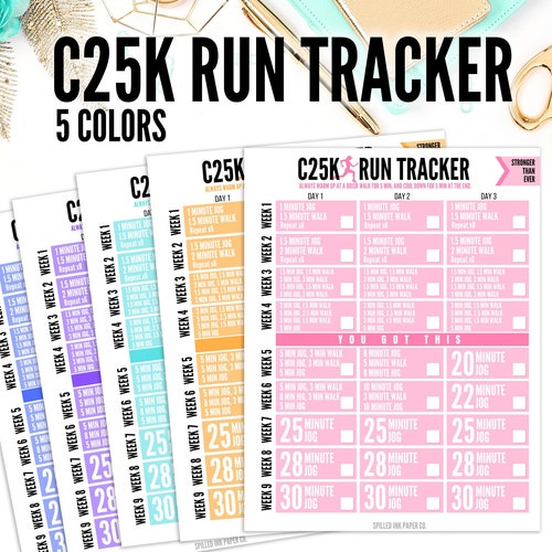 C25K Running Tracker Printable Fitness Planner Printable - Etsy