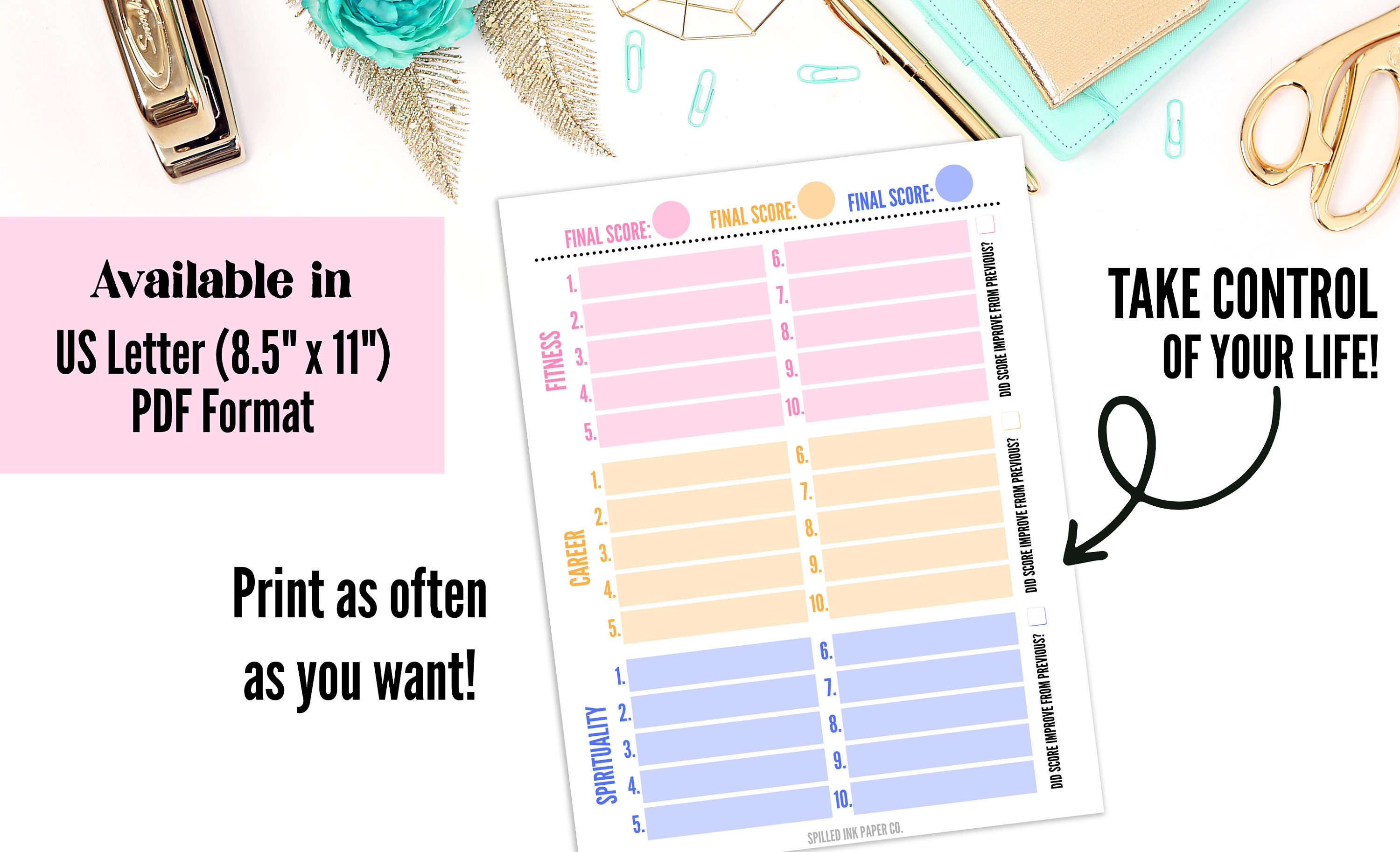 Level up Your Life Worksheet | Printable Personal Growth Planner ...
