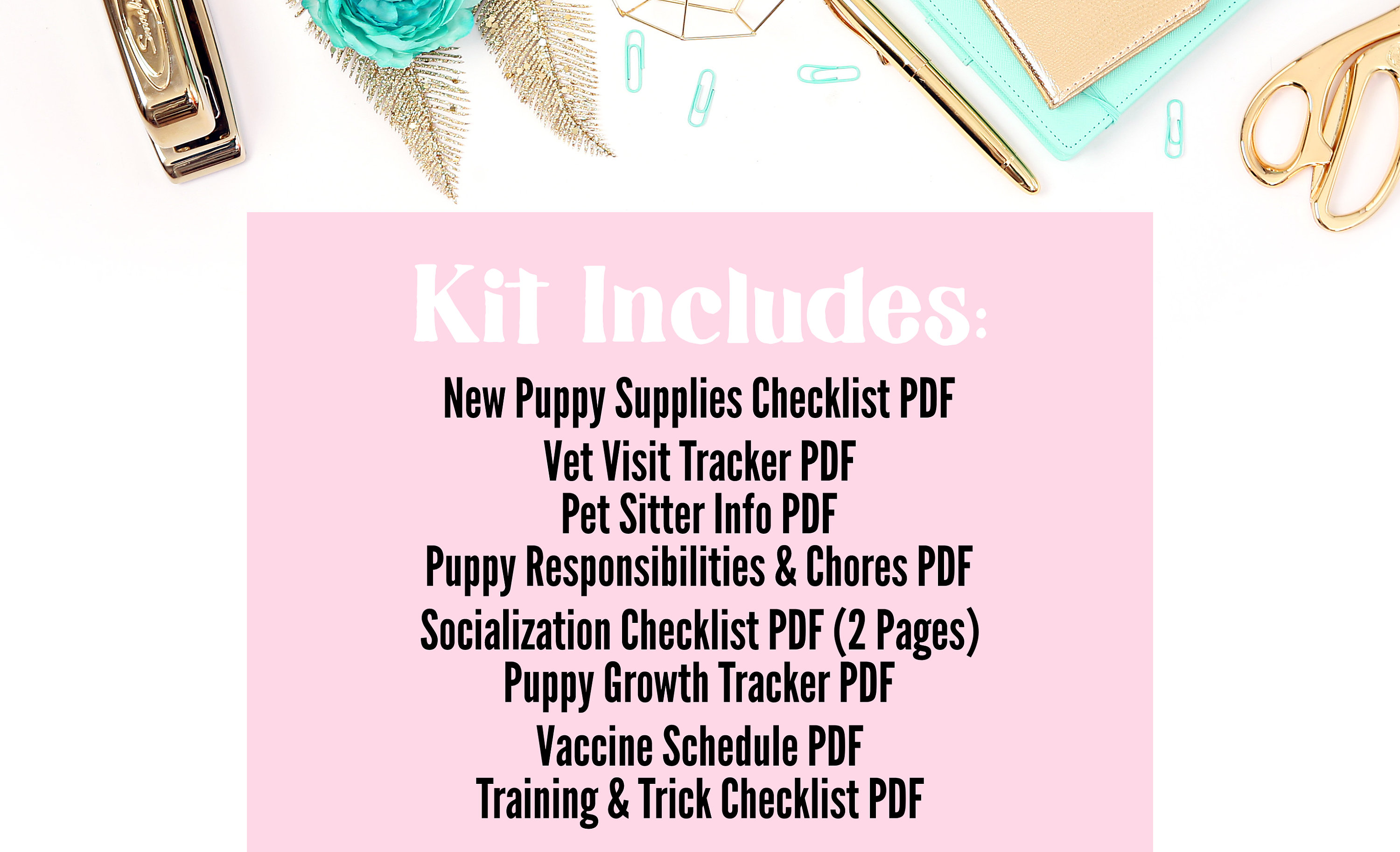 New Puppy Kit | Printable Puppy Planner | Printable Vaccine Tracker | Training & Tricks PDF ...
