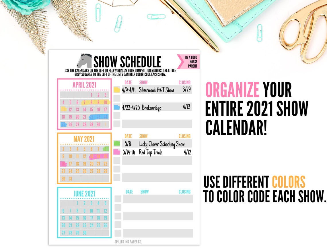 Printable Horse Show Calendar Printable 2021 Schedule Etsy Printable Horse Show Calendar Printable 2021 Schedule Etsy
