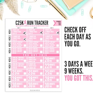 C25K Running Tracker | Printable Fitness Planner | Printable Running ...