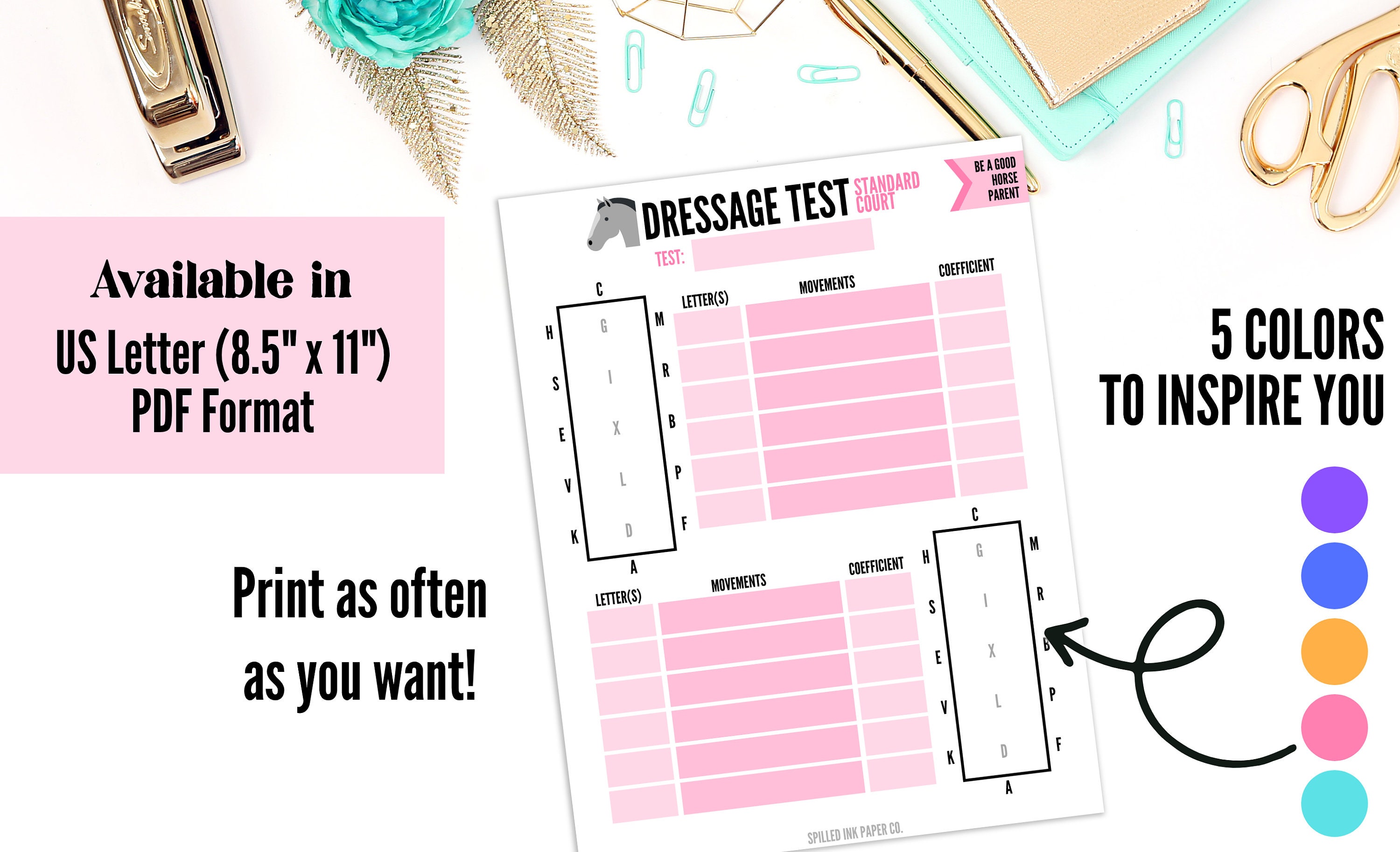 Printable Dressage Tests Template | Printable Dressage Arena | Dressage ...