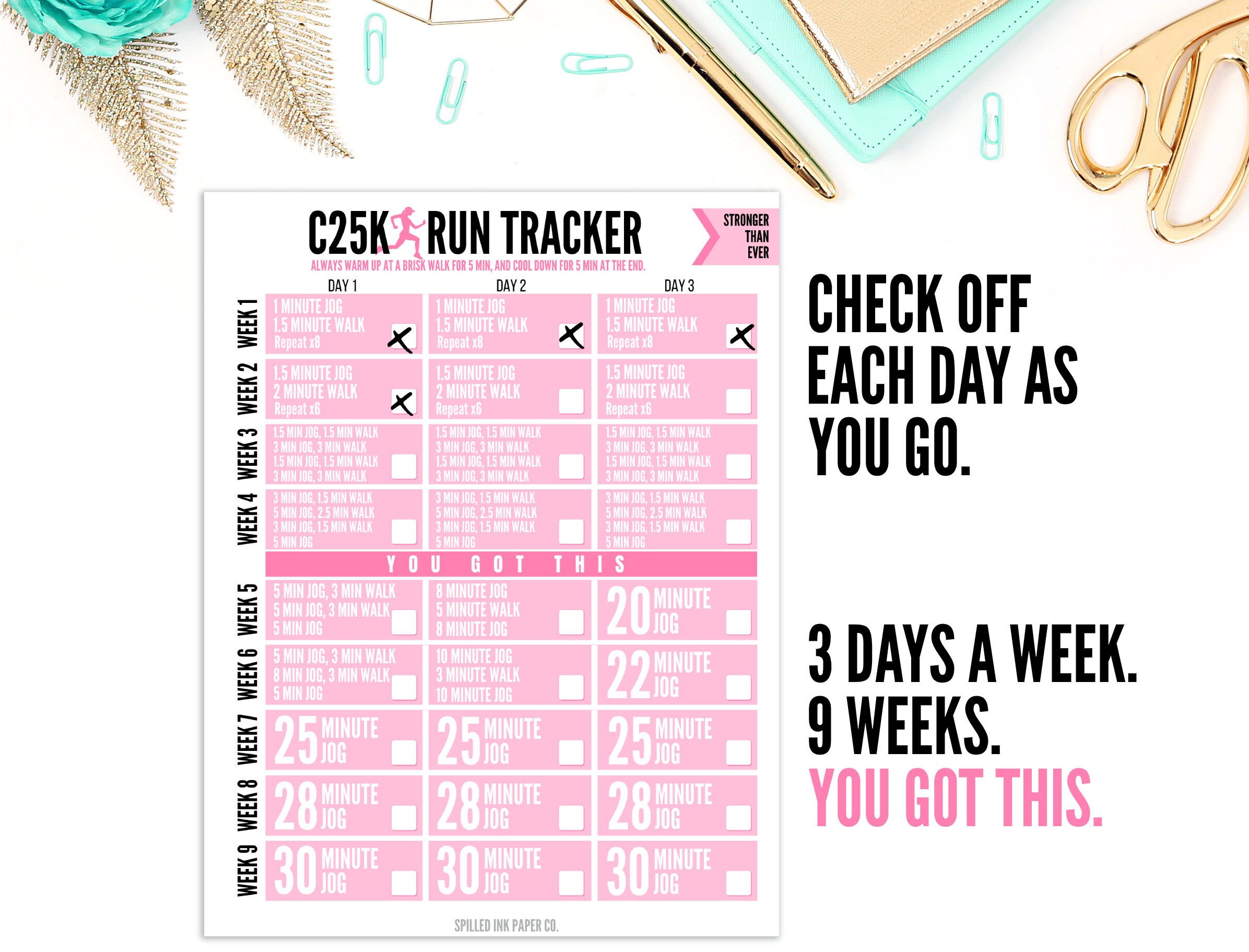 Ready Set Run Kit / Printable Running Planner / Printable Running ...
