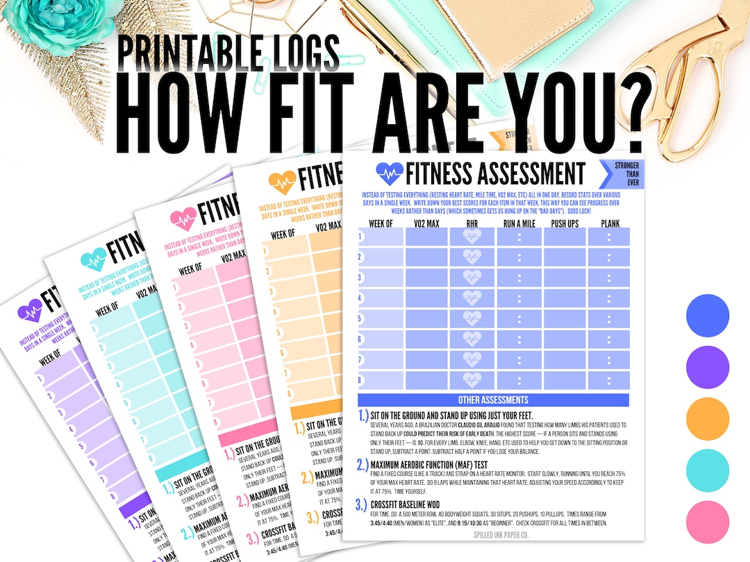 Printable Fitness Tracker | Printable Health Log | Aerobic Health ...