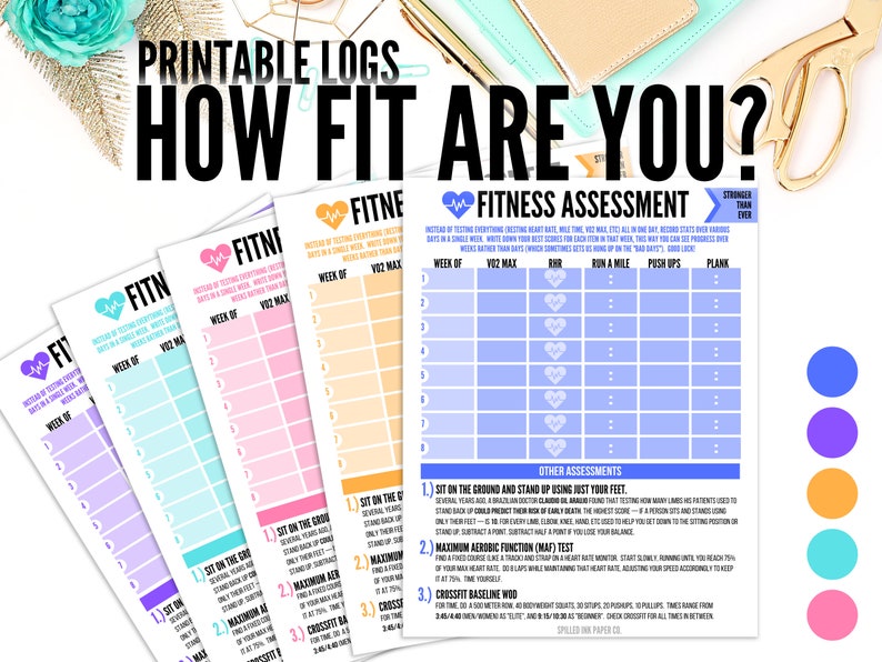 Printable Fitness Tracker | Printable Health Log | Aerobic Health ...