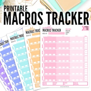 Printable Macros Tracker | Printable Macros Log | Nutrition Digital ...