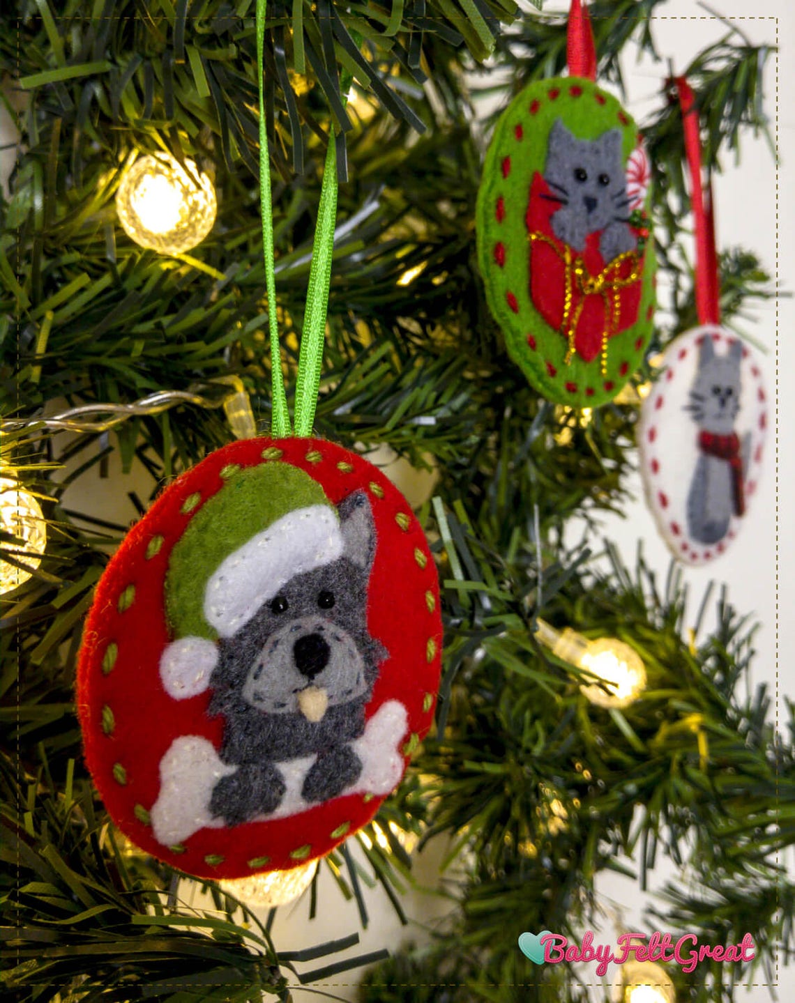 Christmas Pets Ornaments Felt Christmas Ornament Pattern Pdf - Etsy ...