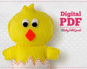 Felt chick pattern | Etsy