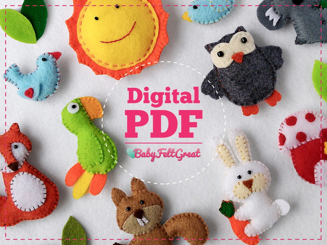 Baby Mobile Patterns, Felt Forest Animals Patterns, Felt Animals ...