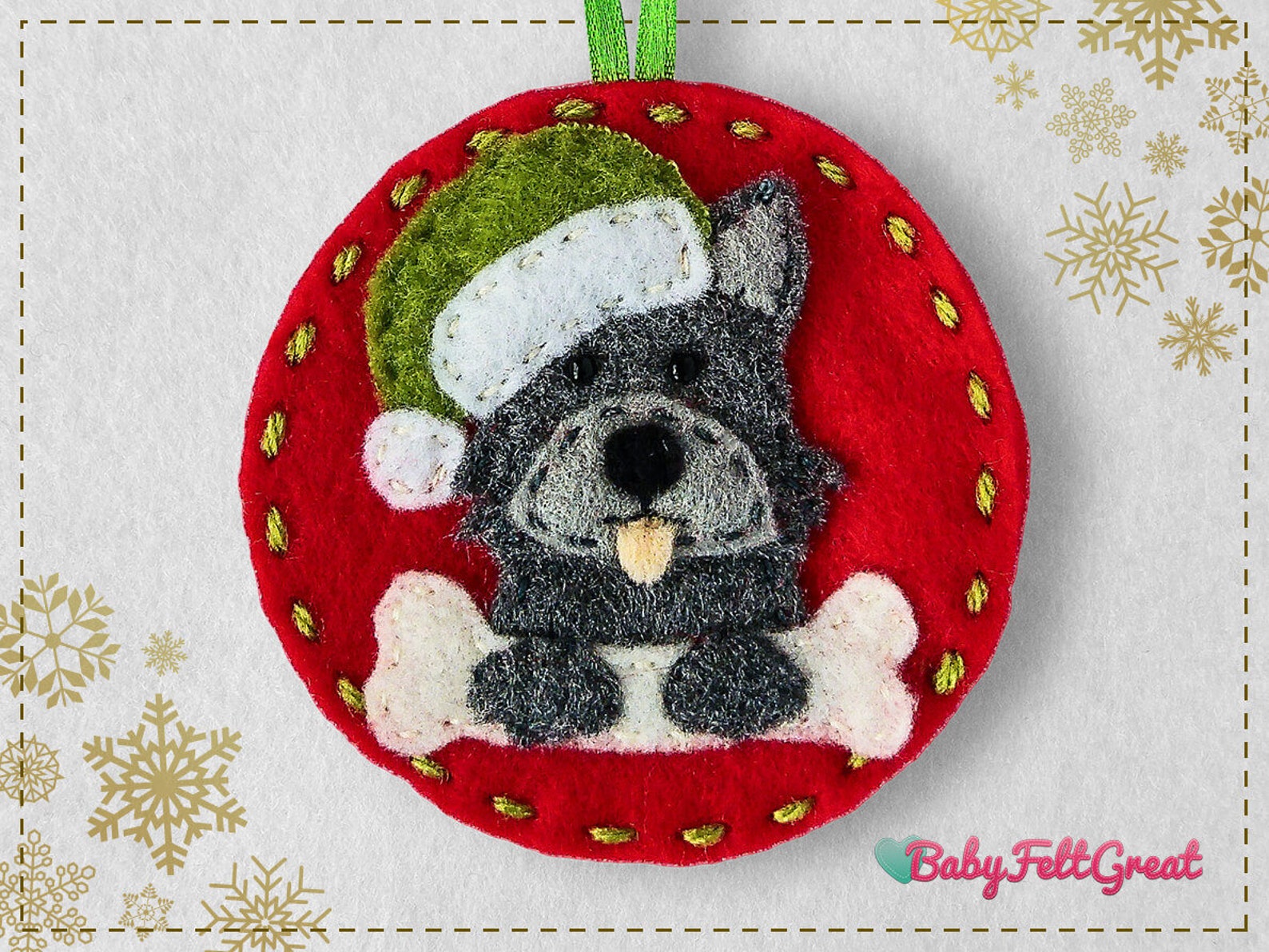 Christmas Pets Ornaments, Felt Christmas Ornament Pattern, Pdf Pattern ...