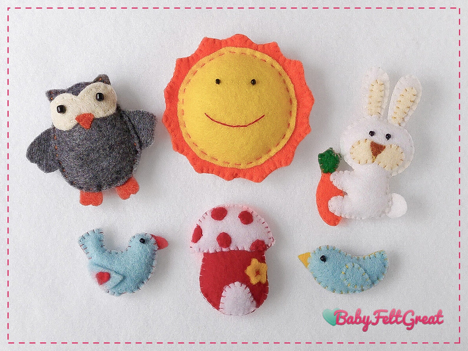 Baby Mobile Patterns, Felt Forest Animals Patterns, Felt Animals ...