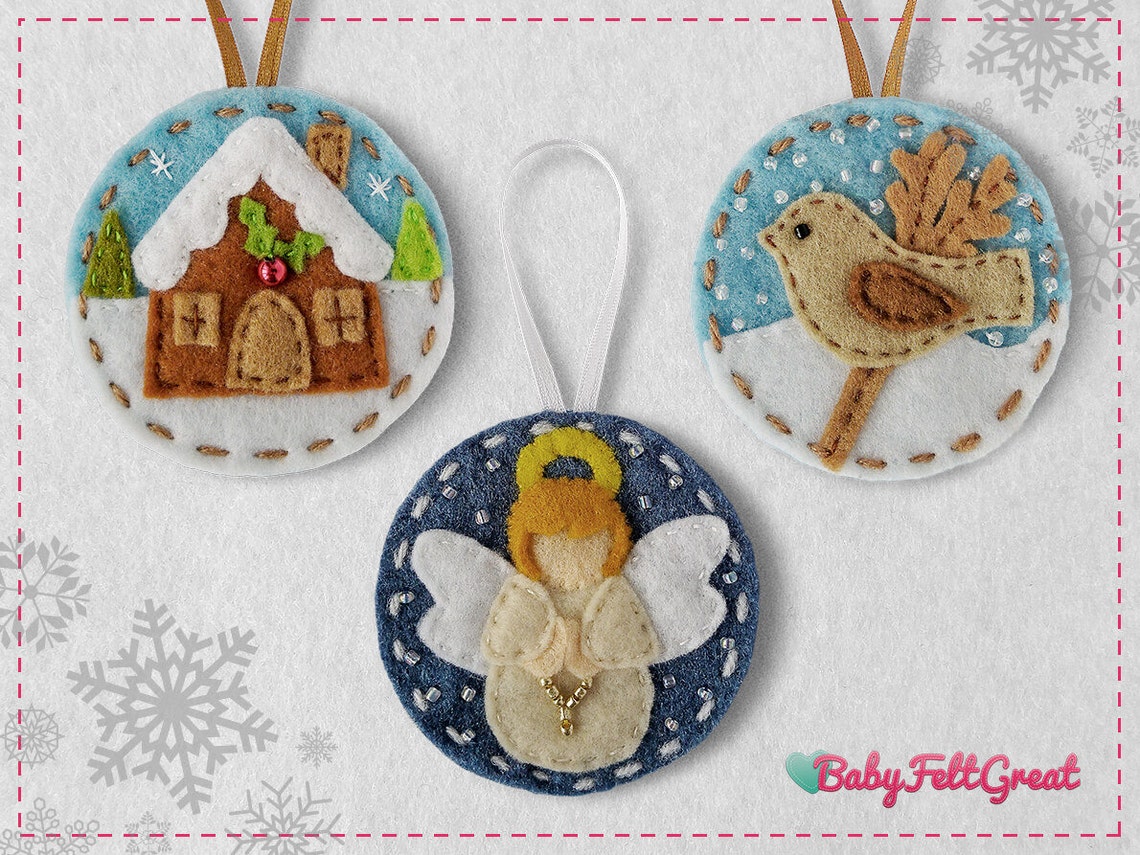 Felt Christmas Ornaments Felt Christmas Ornaments Pattern - Etsy