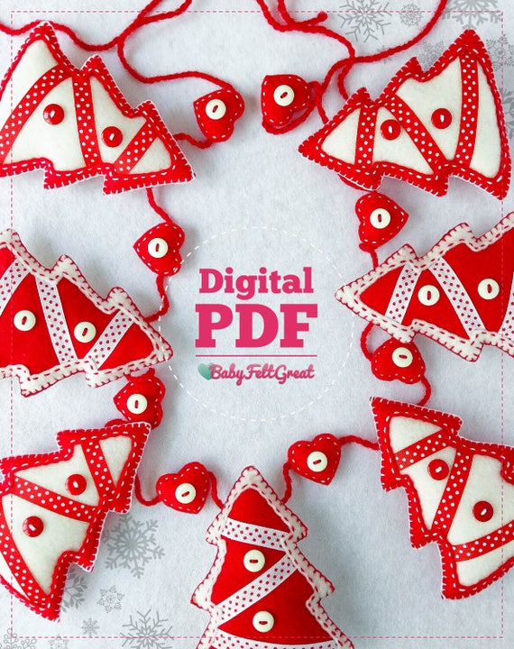 Felt Christmas Tree Pattern Felt Christmas Ornaments Pattern | Etsy