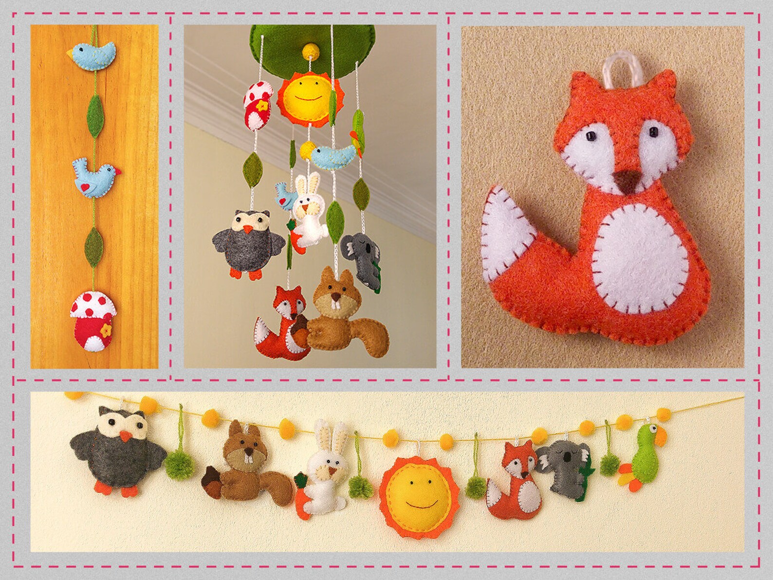Baby Mobile Patterns, Felt Forest Animals Patterns, Felt Animals ...
