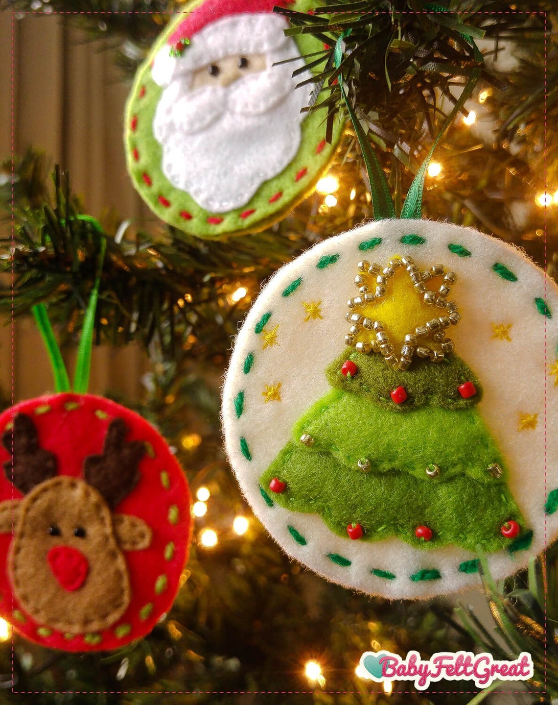 Felt Christmas Ornaments Pattern , Traditional Christmas Decoration ...