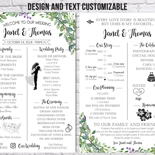Fun Wedding Programs - Etsy