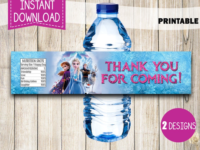 Frozen 2 Water Bottle Label Instant Download Frozen 2 Water Etsy