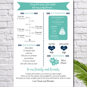 Fun Infographic Wedding Program Template Printable Modern - Etsy