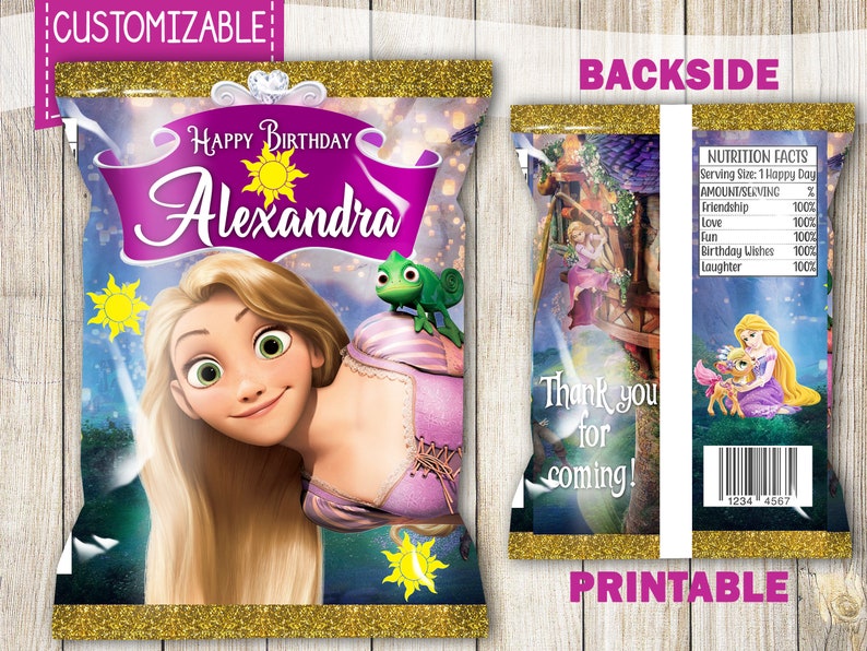Disney Princess Rapunzel Personalized Chip Bags Disney - Etsy