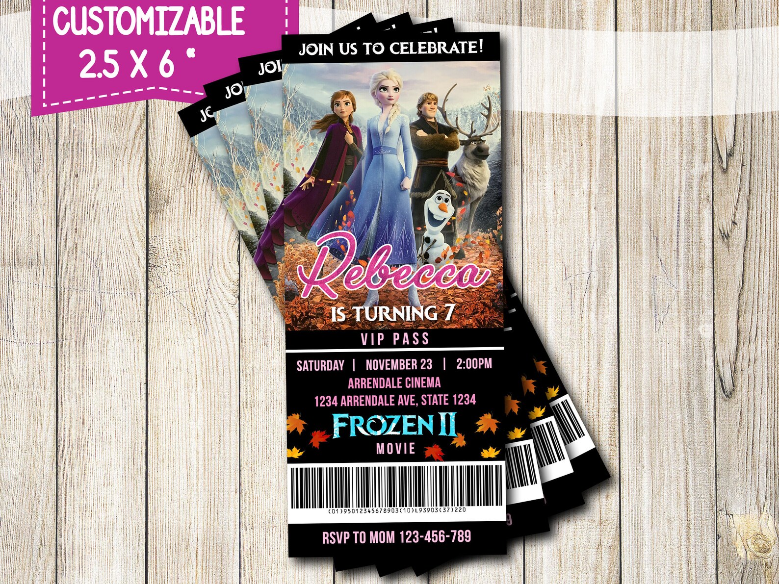 Frozen 2 Invitation Frozen 2 Movie Ticket Frozen 2 Movie - Etsy