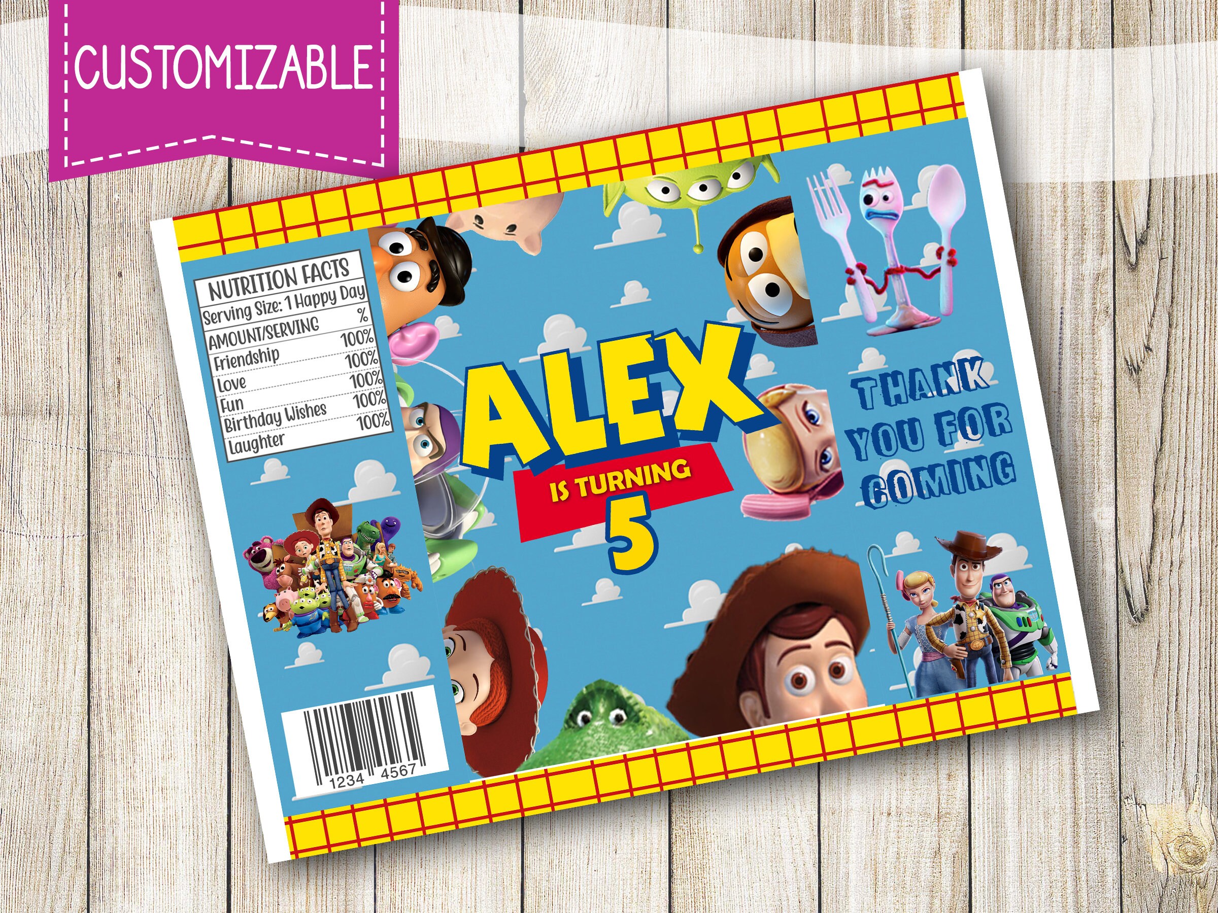 Toy Story Personalized Chip Bags Toy Story Party favor Toy | Etsy España