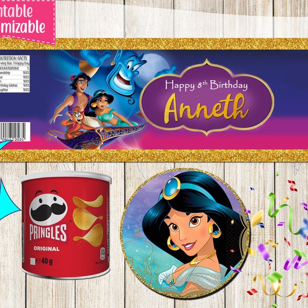 Princess Party Pringles Template - Etsy