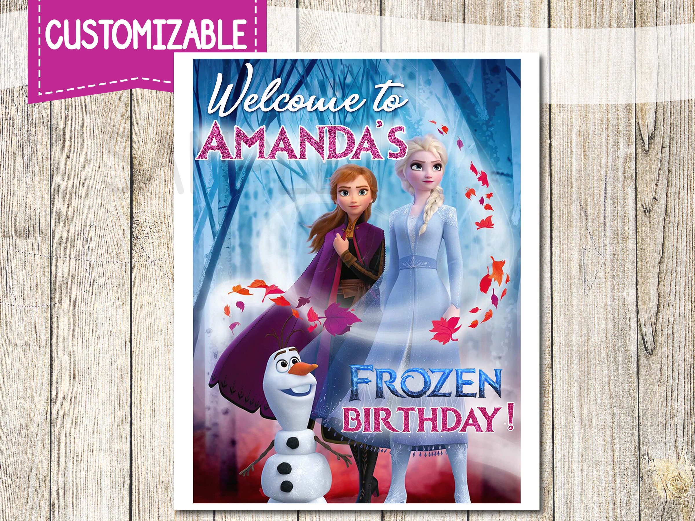 Frozen 2 Welcome Board Frozen Birthday Poster Frozen 2 | Etsy