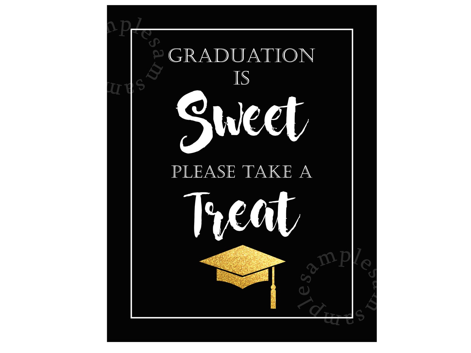 Graduation is Sweet Please Take a Treat Sign Graduation Party - Etsy