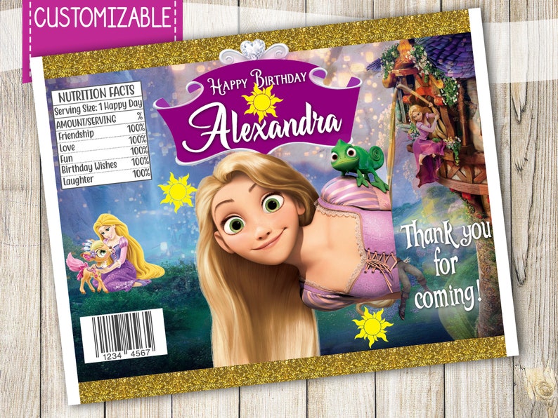 Disney Princess Rapunzel Personalized Chip Bags Disney | Etsy
