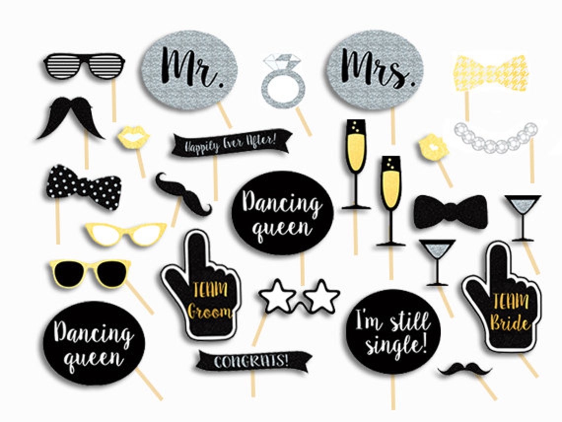 Wedding Photo Booth Props Wedding Photobooth Props Wedding | Etsy