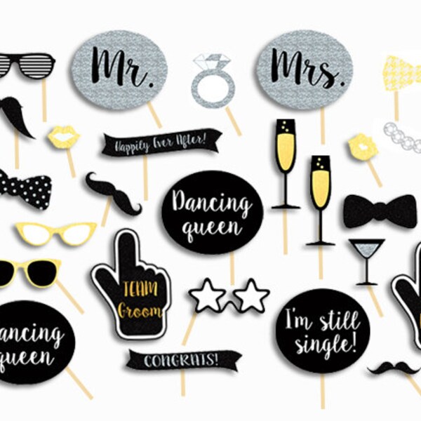 Wedding Photo Booth Props - Etsy