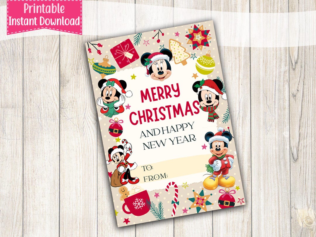 Christmas Gift Tags, Printable Tag, Holiday Gift Tags, Mickey Mouse ...
