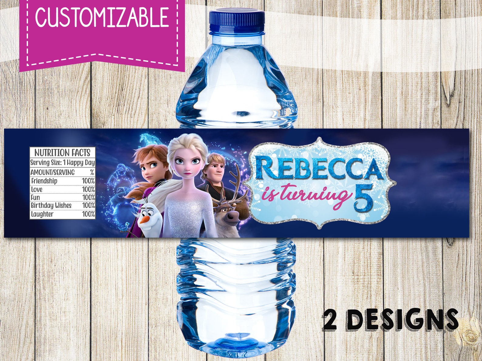 Frozen Water Bottle Labels Frozen Party Label Anna Elsa Etsy Australia