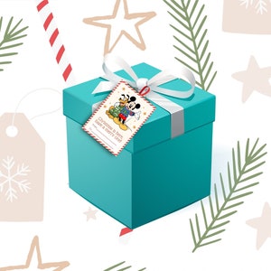 Christmas Gift Tags, Set of 6 Printable Tags, Holiday Gift Tags, Mickey ...