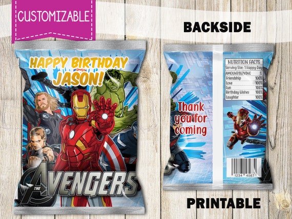 Avengers Hershey Bar Wrappers