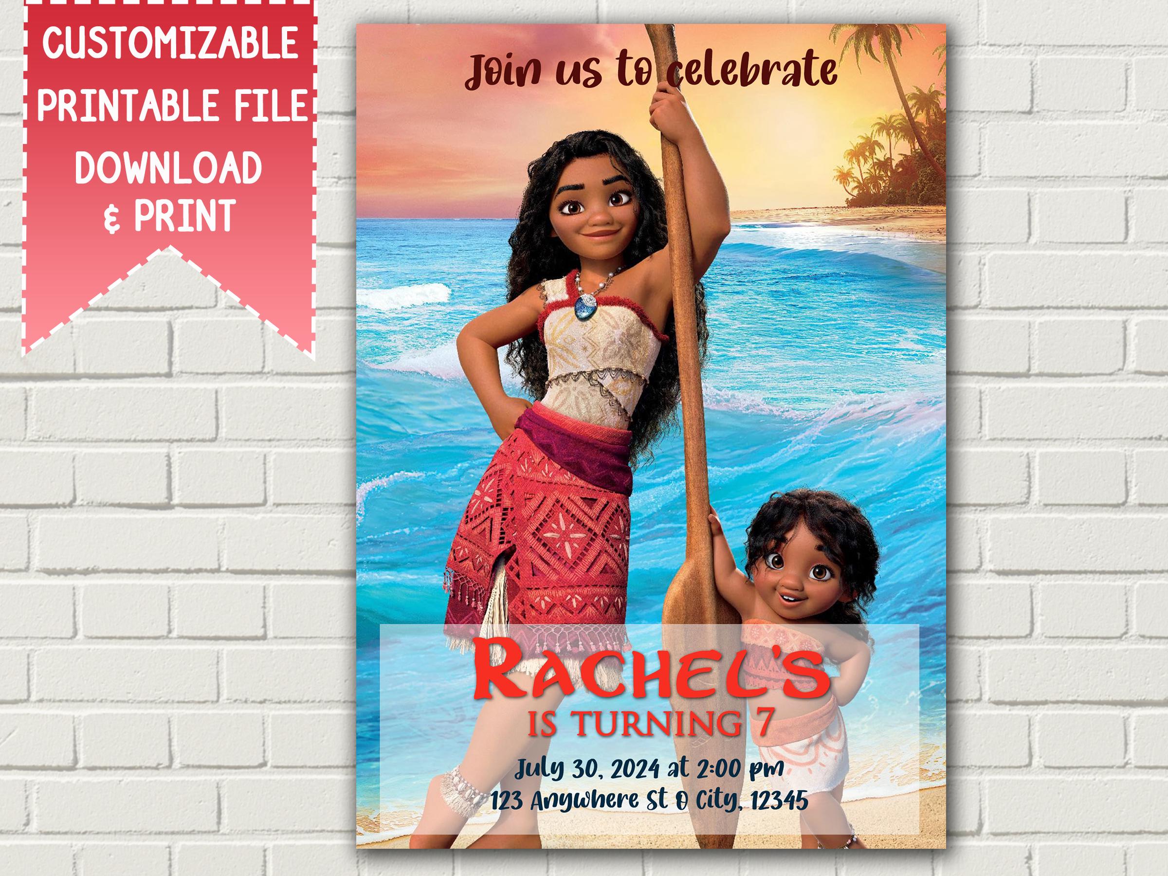 Moana 2 Birthday Invitations, Moana 2 Invitation, Moana 2 Invite, Moana ...