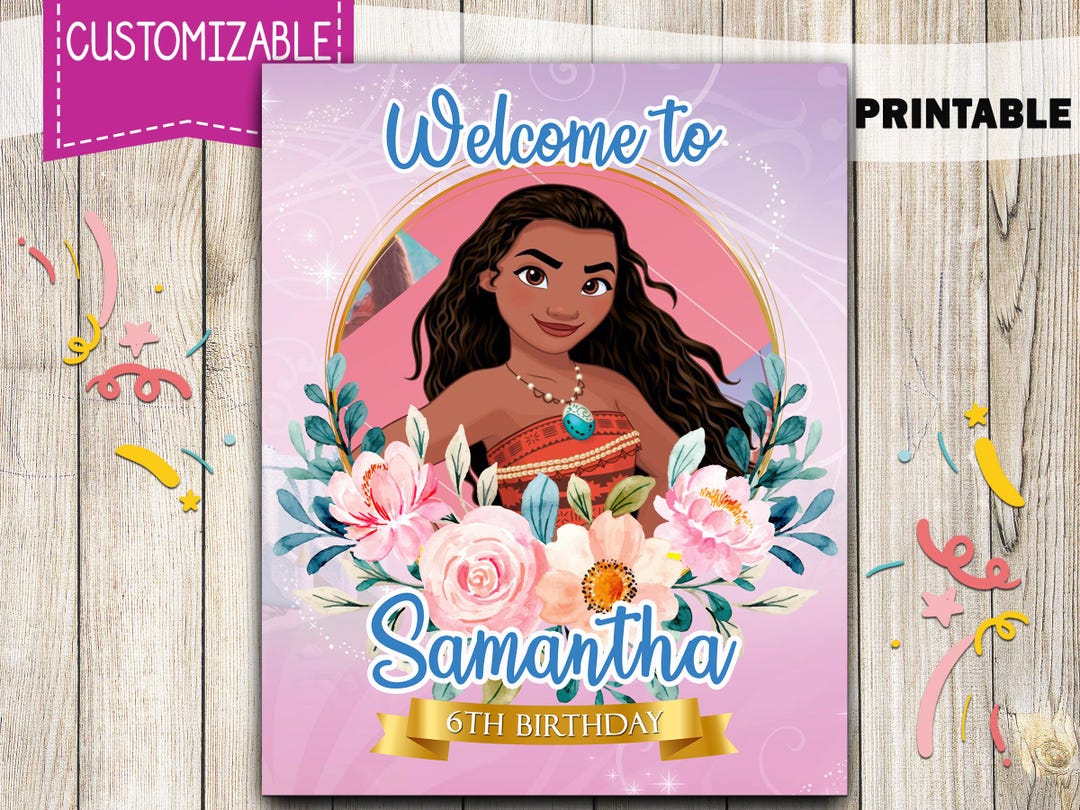 Moana Welcome Board, Moana Birthday Poster, Moana Welcome Sign, Moana ...