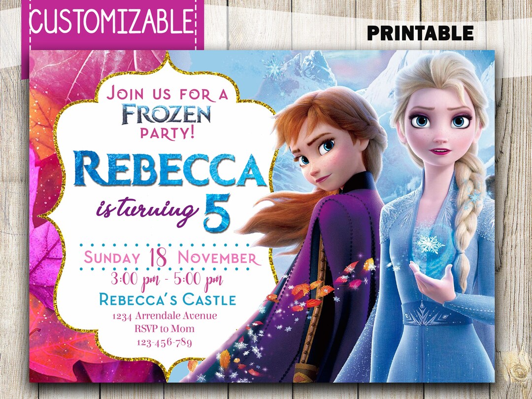 Frozen 2 Invitation, Frozen Invitation, Frozen 2 Birthday Invitation ...