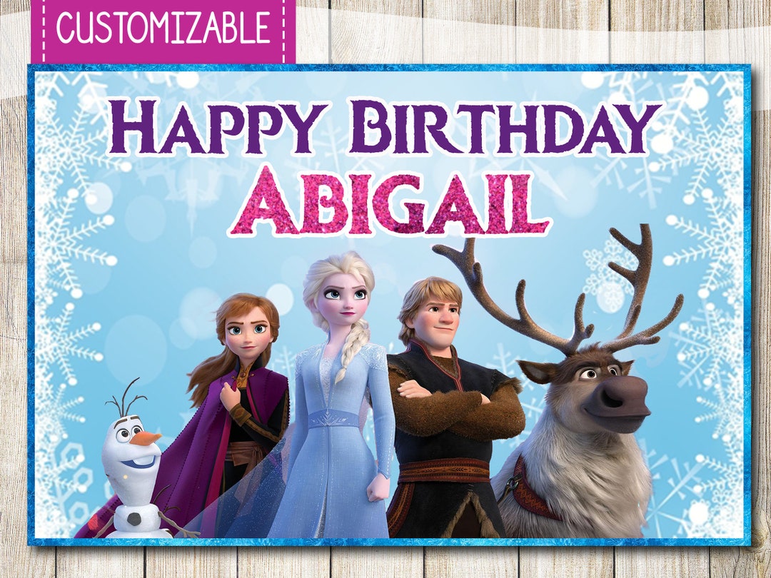 Frozen 2 Backdrop, Frozen 2 Poster, Frozen Birthday Banner Printable ...