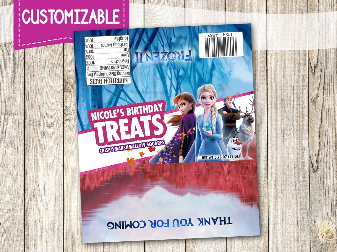Frozen 2 Rice Krispies Treats Labels Digital Printable Frozen - Etsy