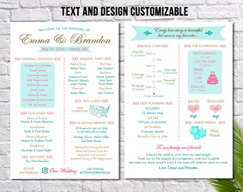 Infographic Wedding Program Printable Modern Fun - Etsy