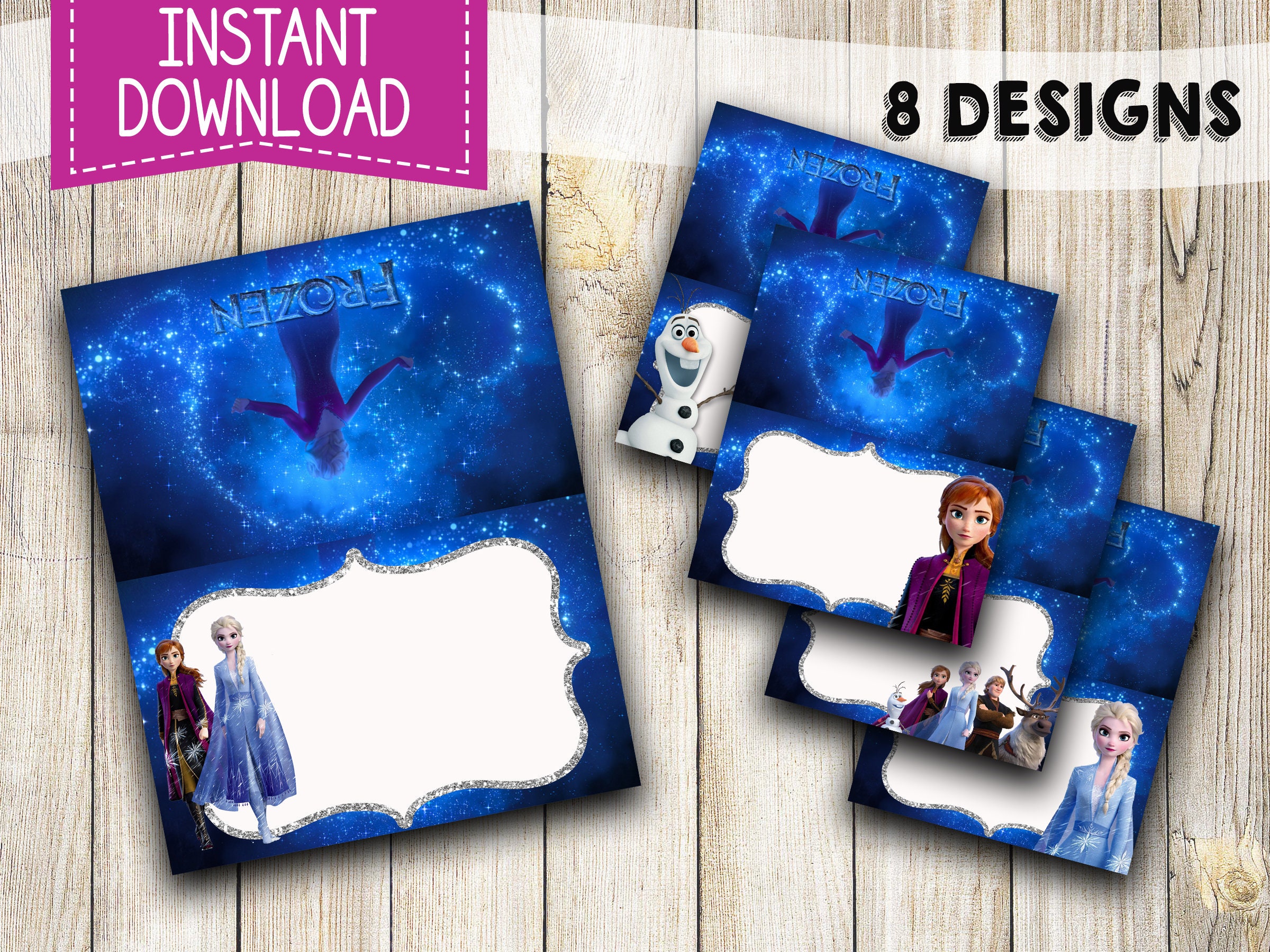 Frozen Food Labels Tent Frozen Food Tag Cards Frozen 2 Food | Etsy