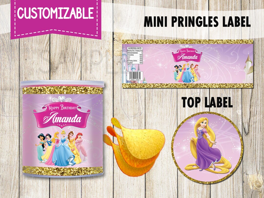 Princess Mini Pringles Label - Etsy