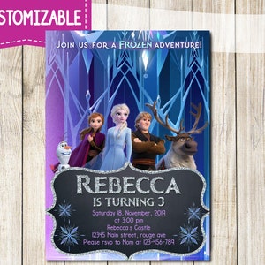 Frozen 2 Invitation, Frozen Birthday Invitation, Disney Frozen ...